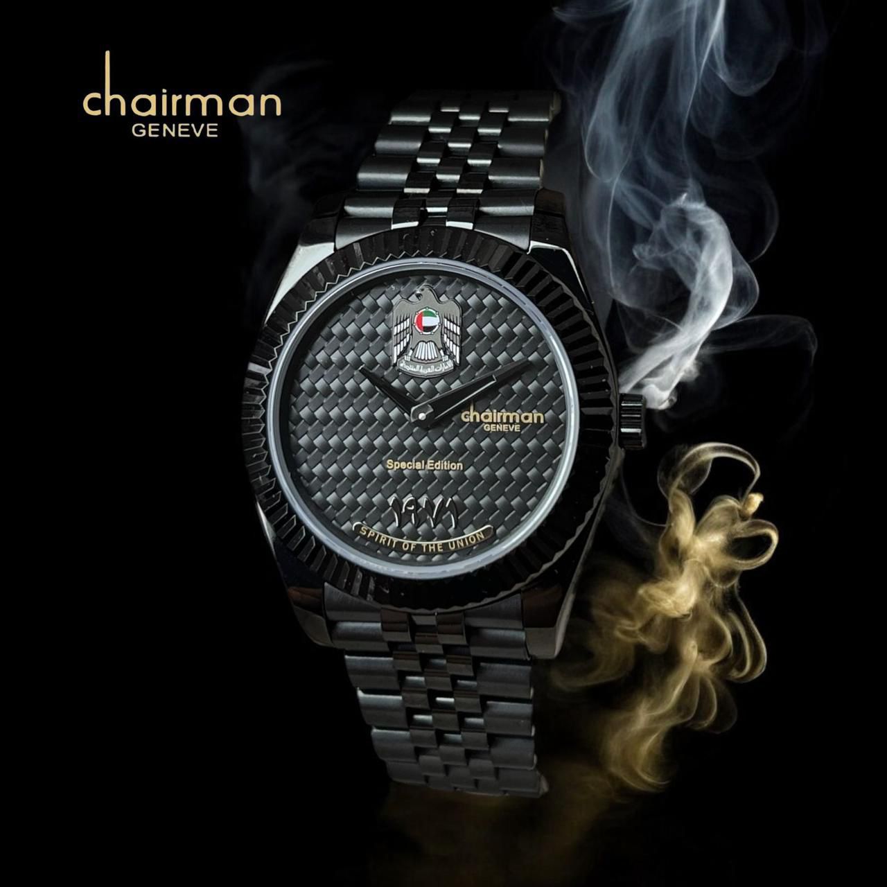 chairman men's watch Full Black Special Edition watch with UAE nationa ...